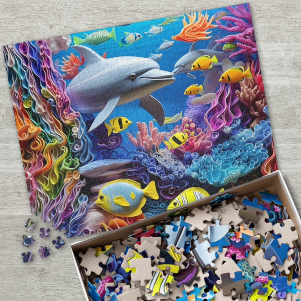 Underwater Ocean Sealife Animals Puzzle - Mandy Travels The World